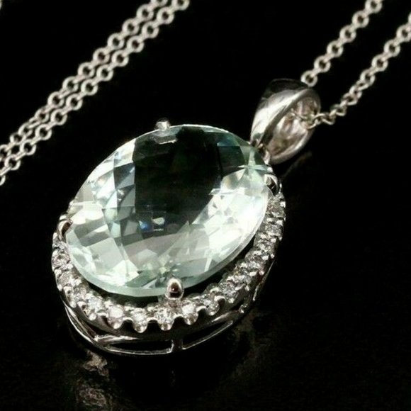 Effy | Jewelry | 425 New Effy 95 Ct Prasiolite Diamond Necklace 4k Gold ...